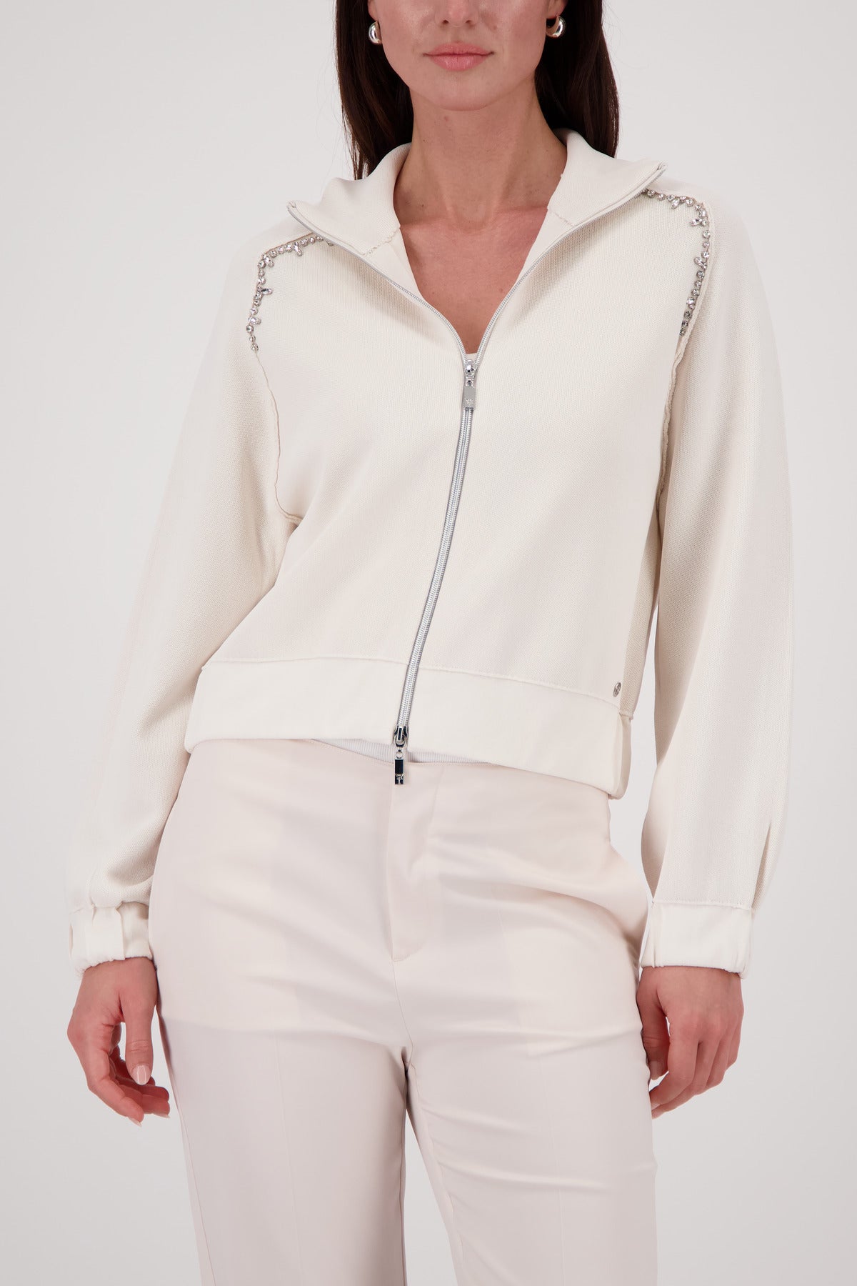 Monari Champagne Beige Jewelled Cardigan – Jude Law Boutique